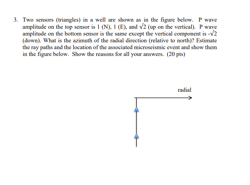 Solved 3. ﻿Two sensors (triangles) ﻿in a well are shown as | Chegg.com