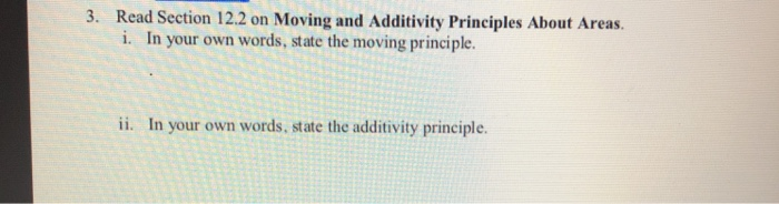Solved 3. Read Section 12.2 on Moving and Additivity | Chegg.com