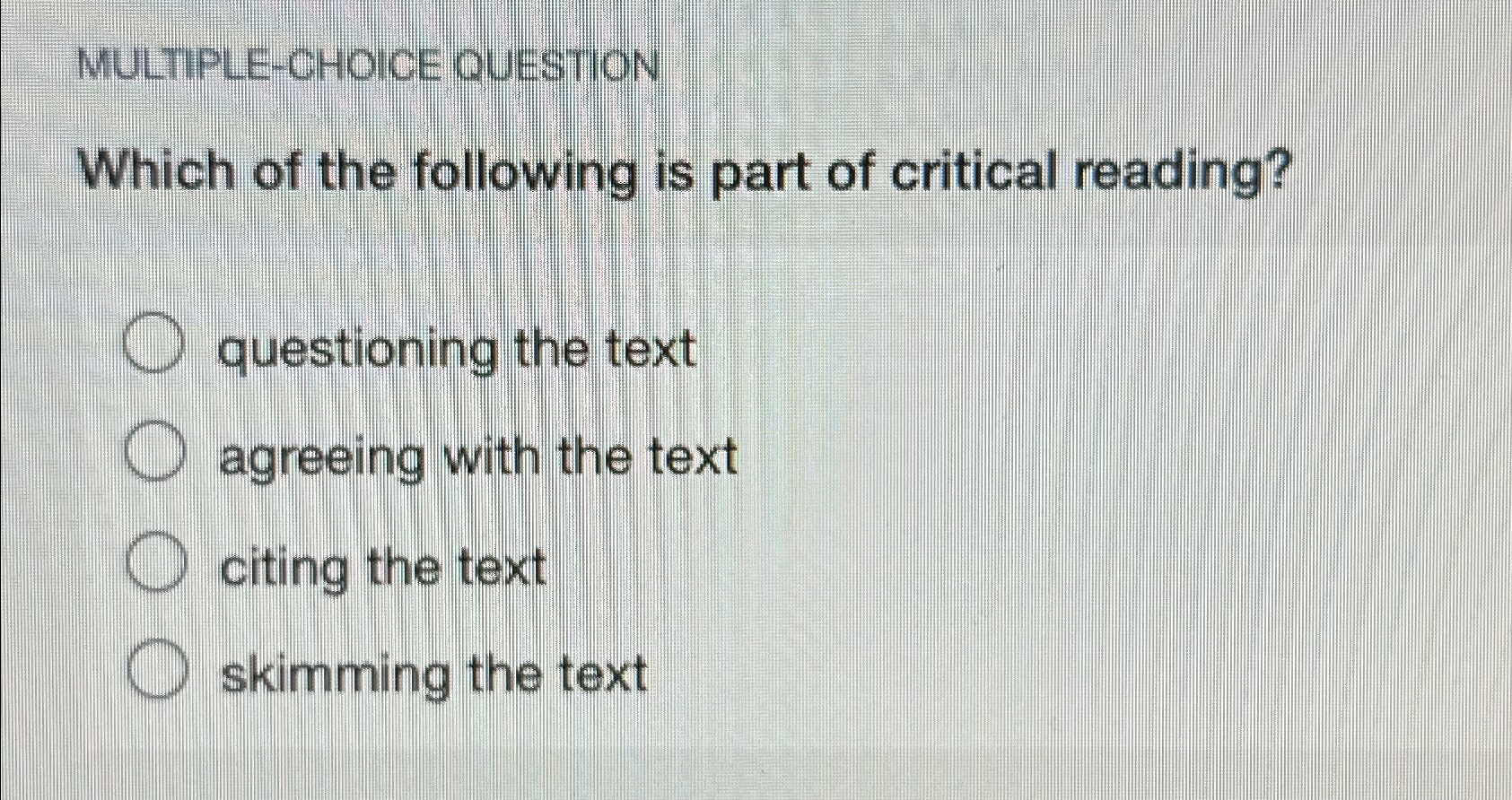 Solved MULTPPLE-CHOICE QUESTIONWhich of the following is | Chegg.com