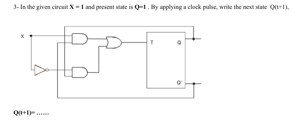 Solved 3- ﻿In the given circuit x=1 ﻿and present state is | Chegg.com