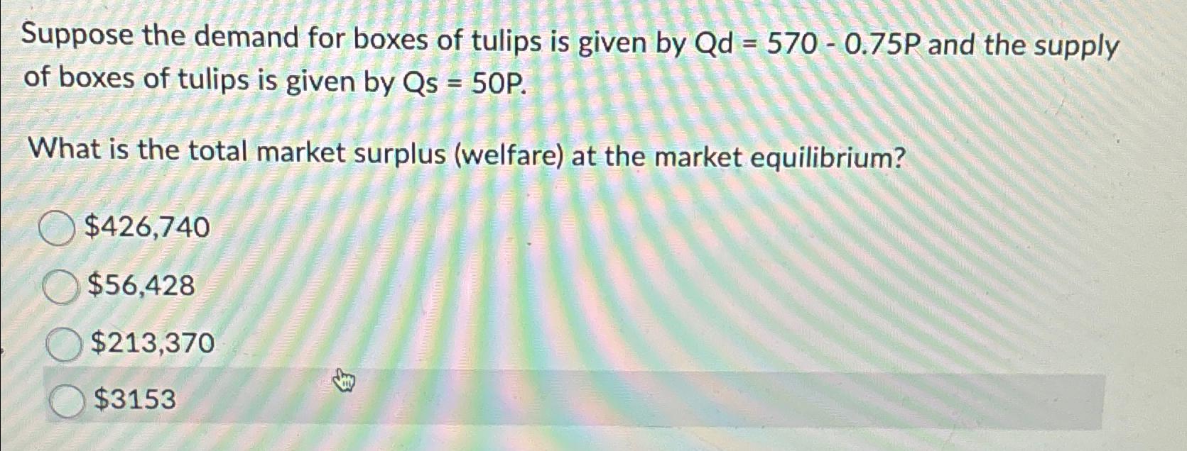 Solved Suppose the demand for boxes of tulips is given by | Chegg.com