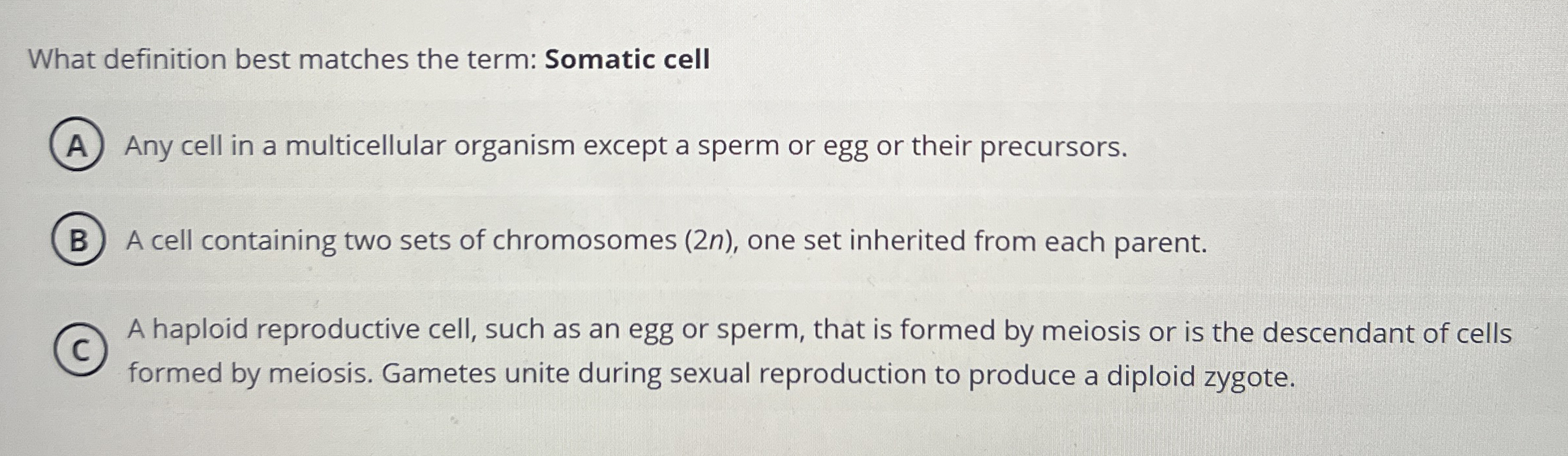 High Quality SOLUTION What definition best matches the term: Somatic ...