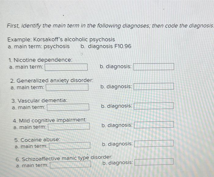 Solved First, identify the main term in the following | Chegg.com