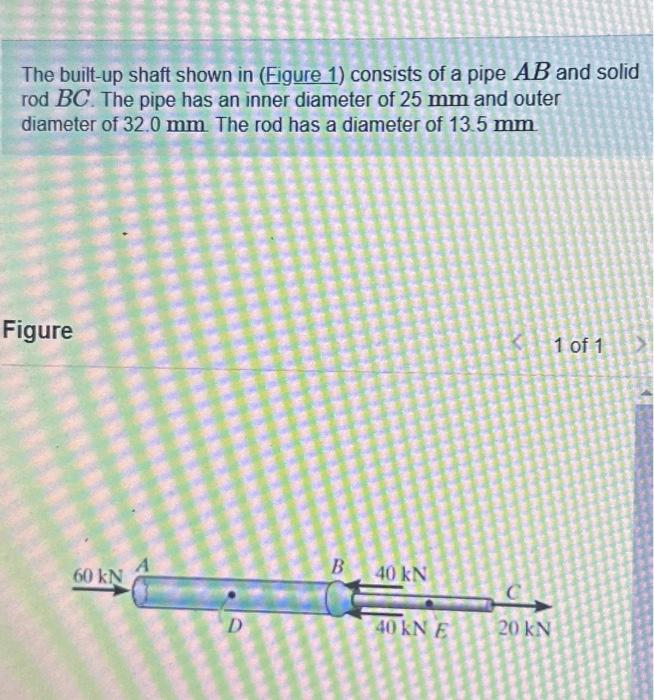 Solved The built-up shaft shown in (Figure 1) consists of a | Chegg.com