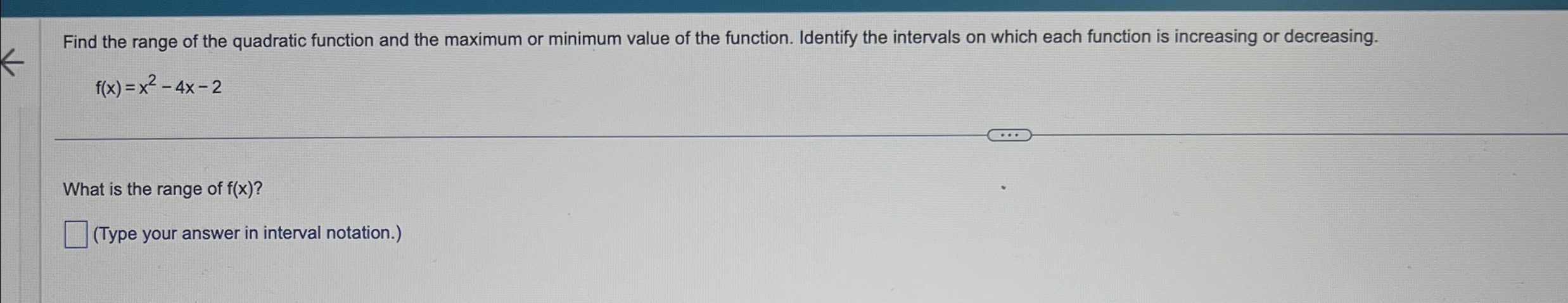 Solved Find the range of the quadratic function and the | Chegg.com