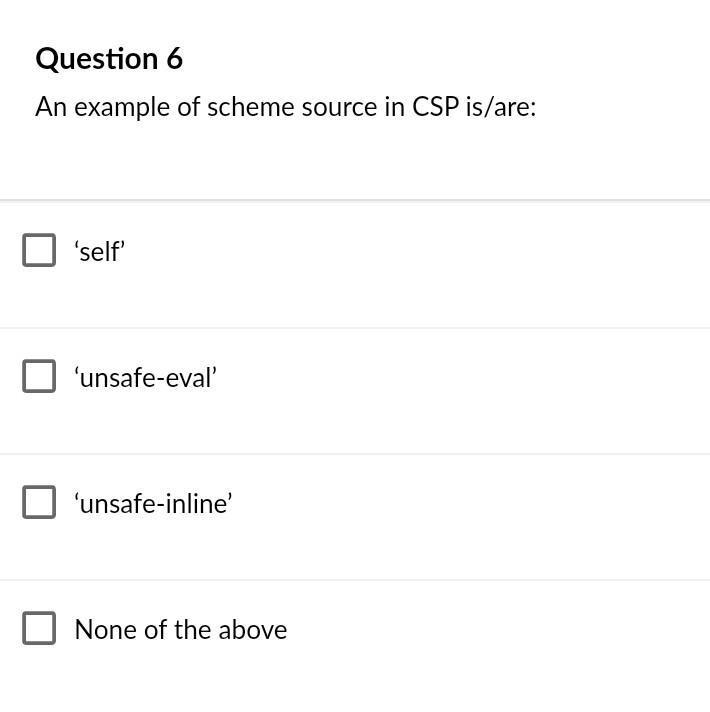 Solved Question 6 An example of scheme source in CSP is/are: | Chegg.com