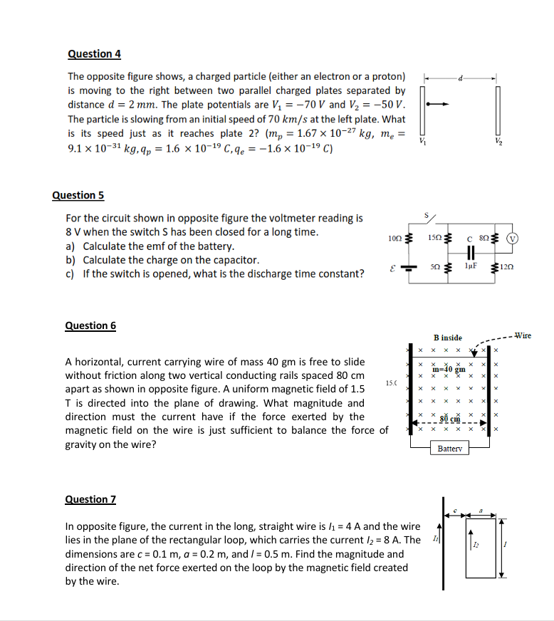 Solved Question 4The opposite figure shows, a charged | Chegg.com