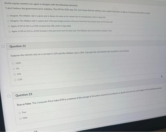 Solved Brlefty explain whether you agree or disagree with | Chegg.com