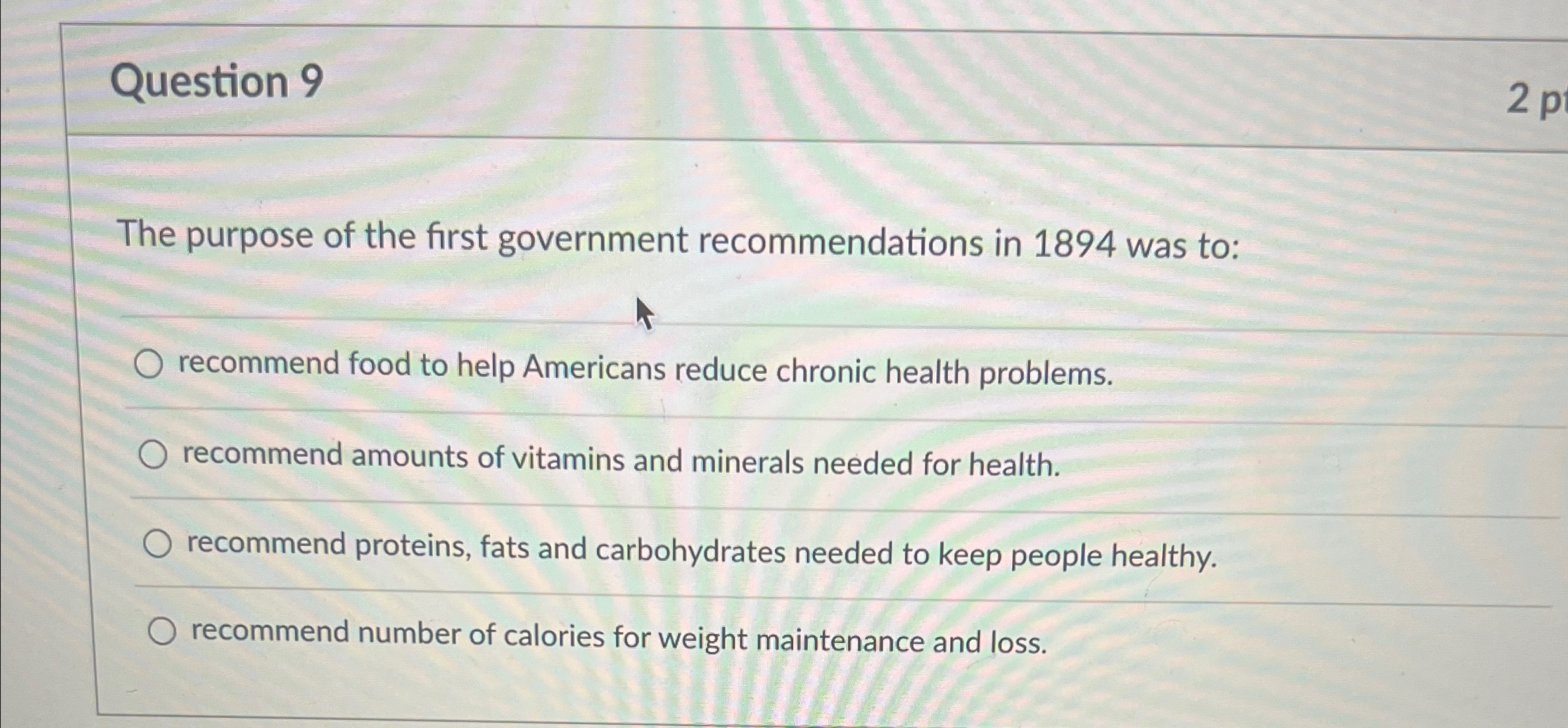 Solved Question 9The purpose of the first government | Chegg.com