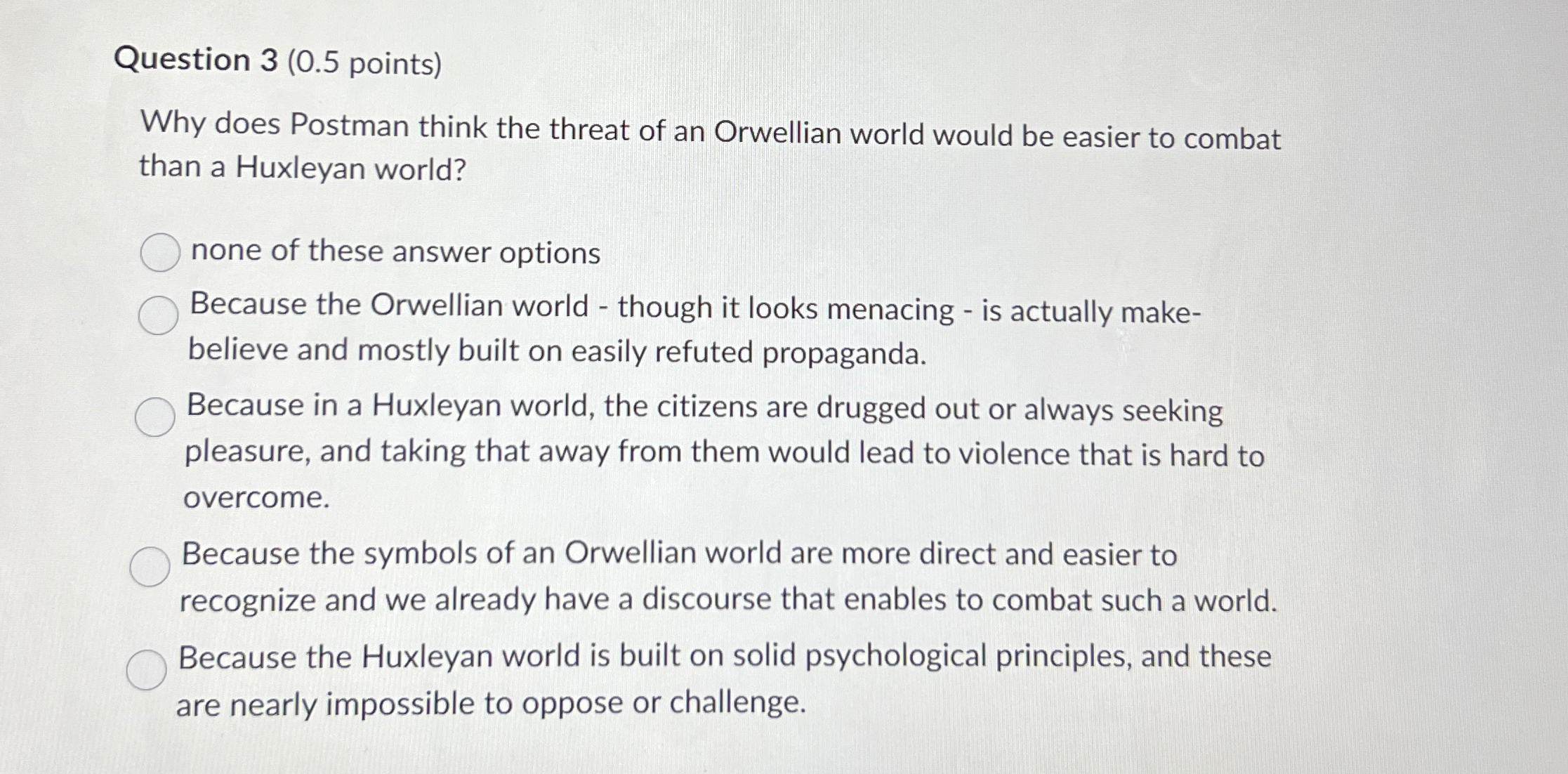 Solved Question 3 ( 0.5 ﻿points)Why does Postman think the | Chegg.com