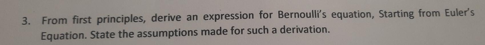 Solved 3. From first principles, derive an expression for | Chegg.com