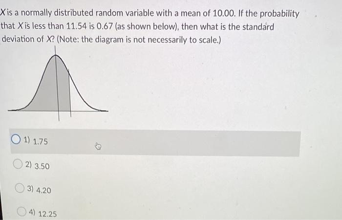 Solved Xis a normally distributed random variable with a | Chegg.com