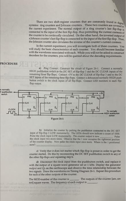 There are two shift-register counters that are | Chegg.com