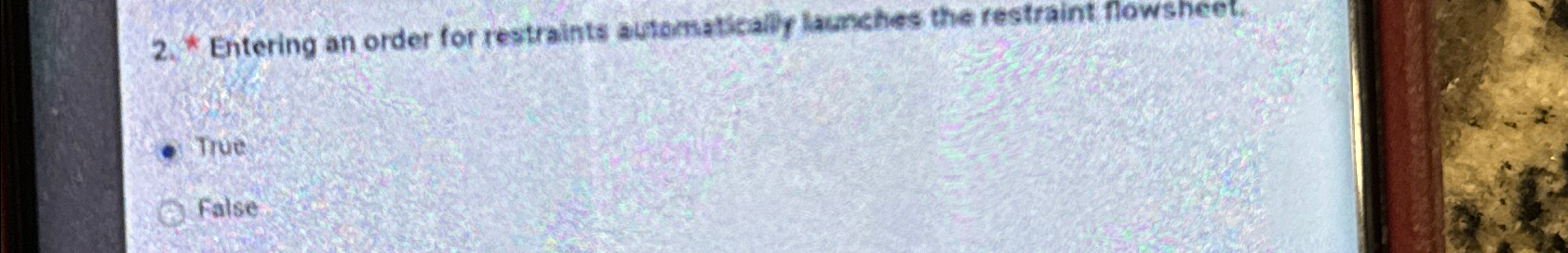 Solved Entering an order for restraints automaticalify | Chegg.com