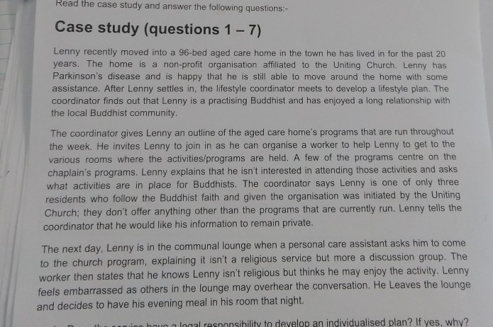 Solved Read the case study and answer the following | Chegg.com