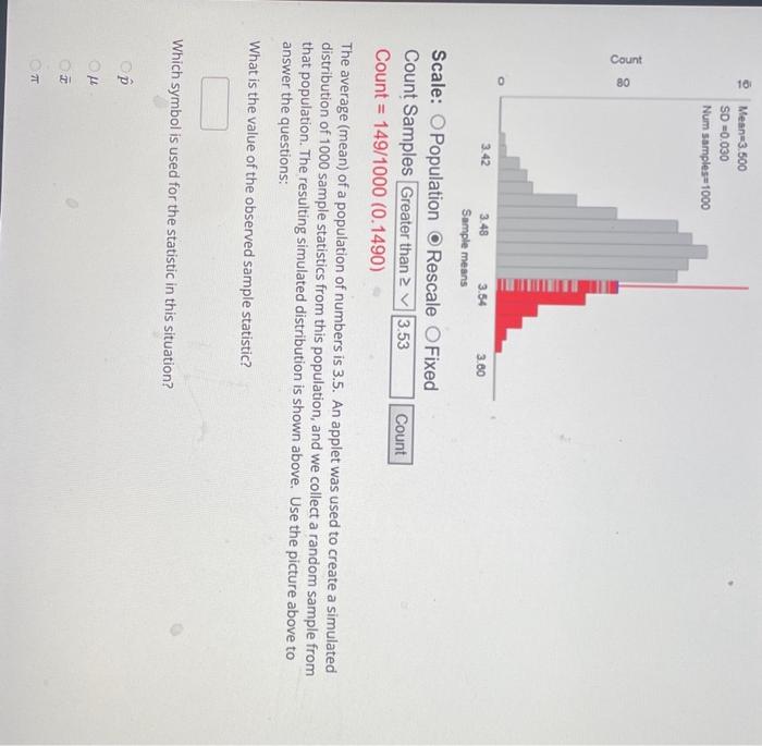 Solved Scale: OPopulation ORescale Fixed Count Samples Count | Chegg.com
