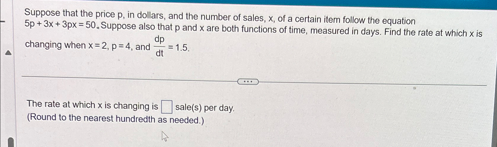 Solved Suppose that the price p, ﻿in dollars, and the number | Chegg.com