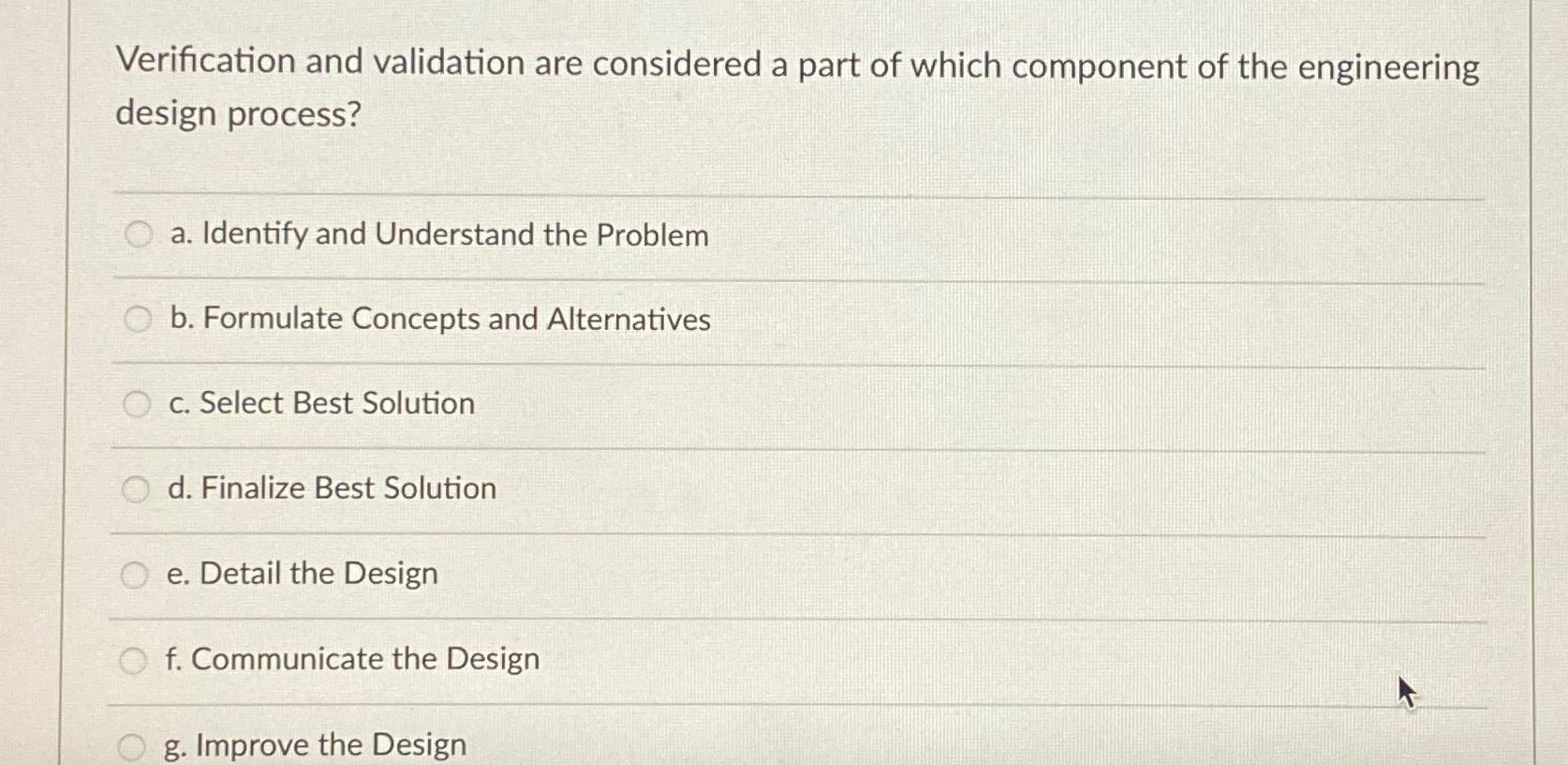 Solved Verification and validation are considered a part of | Chegg.com