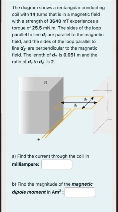 Solved The diagram shows a rectangular conducting coil with | Chegg.com