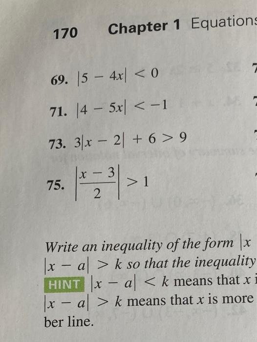 Solved For each interval write an inequality whose solution | Chegg.com