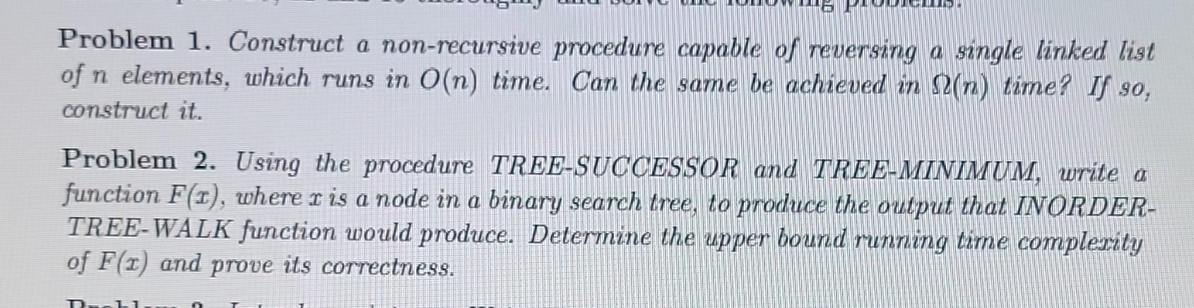 Solved Problem 1 Construct A Non Recursive Procedure 9393