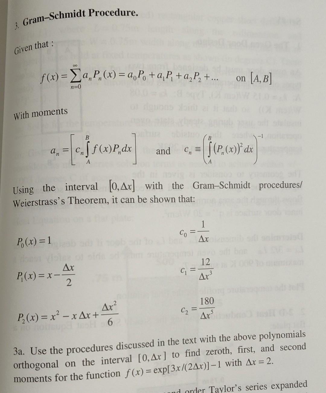 Solved 3. Gram-Schmidt Procedure. Given that : | Chegg.com