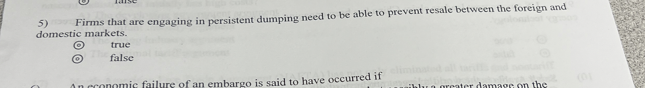 Solved Firms that are engaging in persistent dumping need to | Chegg.com