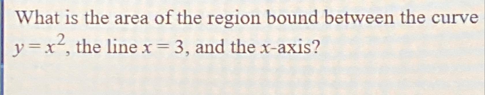 Solved What is the area of the region bound between the | Chegg.com