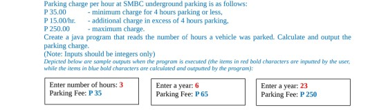 Solved Parking charge per hour at SMBC underground parking | Chegg.com
