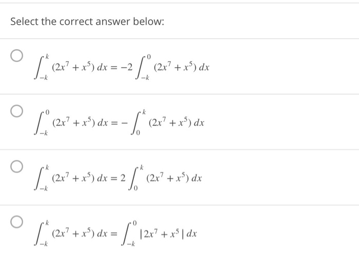Solved Integrate an odd function Question [2+++ (2x? + x>) | Chegg.com
