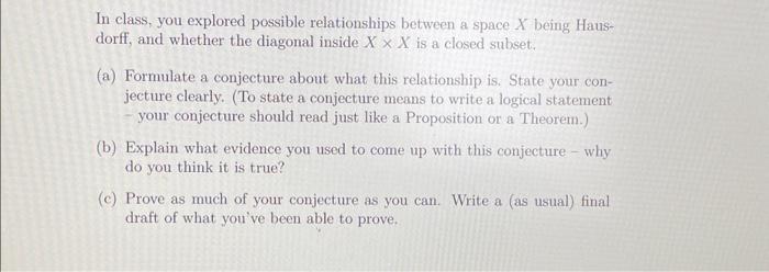 Solved In class, you explored possible relationships between | Chegg.com