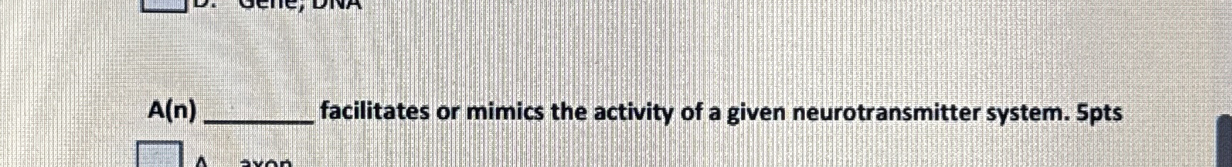 Solved A(n) ﻿facilitates or mimics the activity of a given | Chegg.com