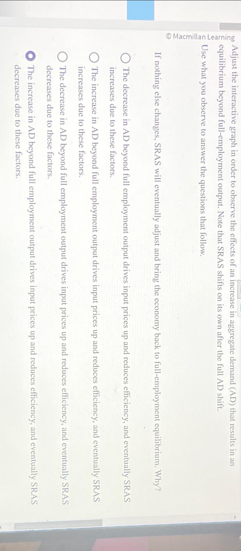 Solved , ﻿Adjust the interactive graph in order to observe | Chegg.com