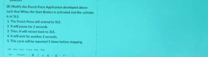 Solved (B) ﻿Modify the Punch Press Application developed | Chegg.com