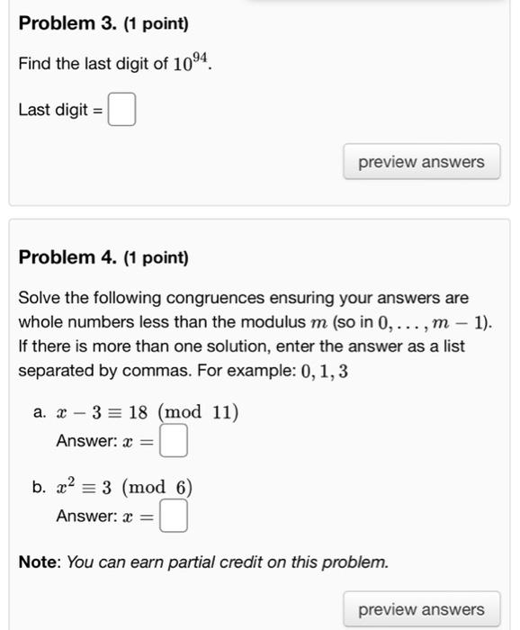 Solved Find the last digit of 1094. Last digit = Problem 4. | Chegg.com