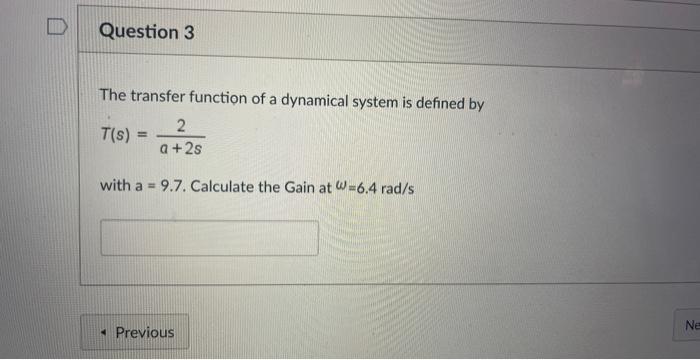 Solved The transfer function of a dynamical system is | Chegg.com