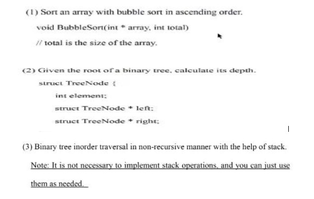 Solved (1) ﻿Sort an array with bubble sort in ascending | Chegg.com