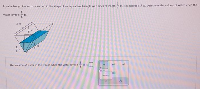 Solved A water trough has a cross section in the shape of an | Chegg.com