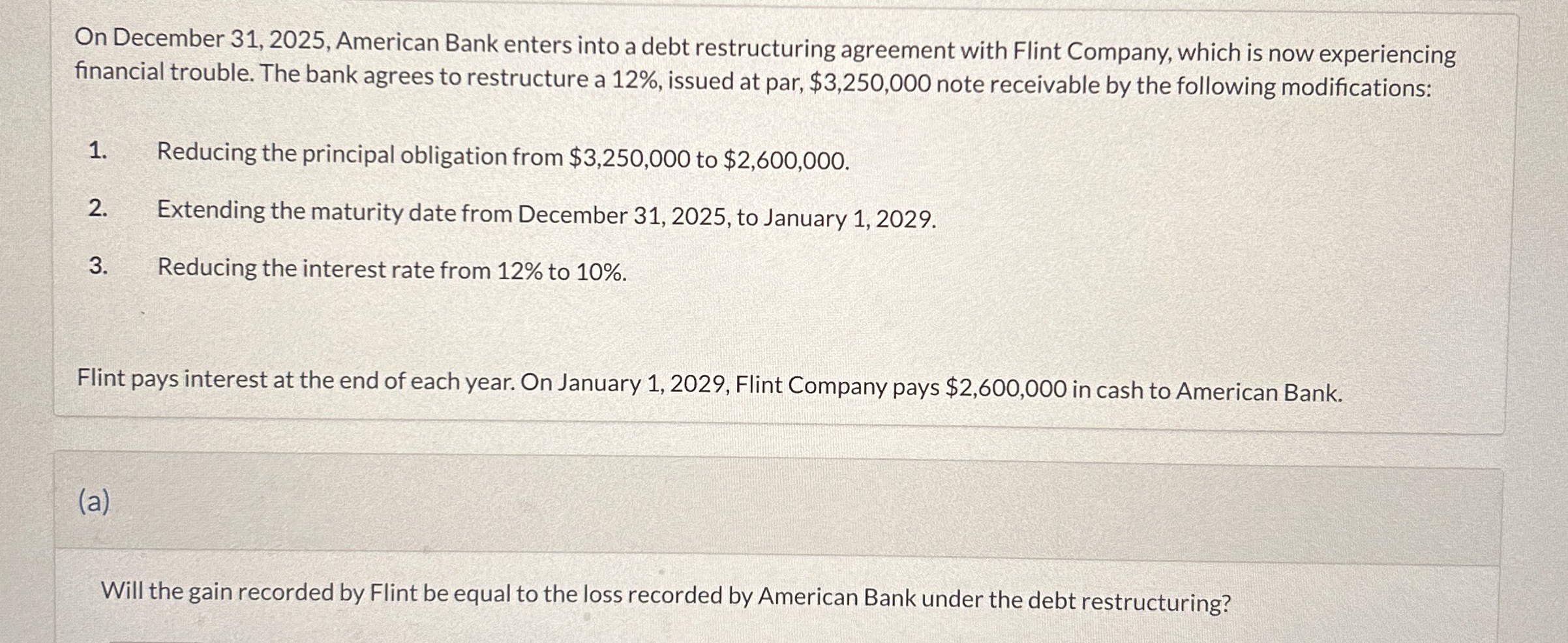 Solved On December 31, 2025, ﻿American Bank enters into a | Chegg.com
