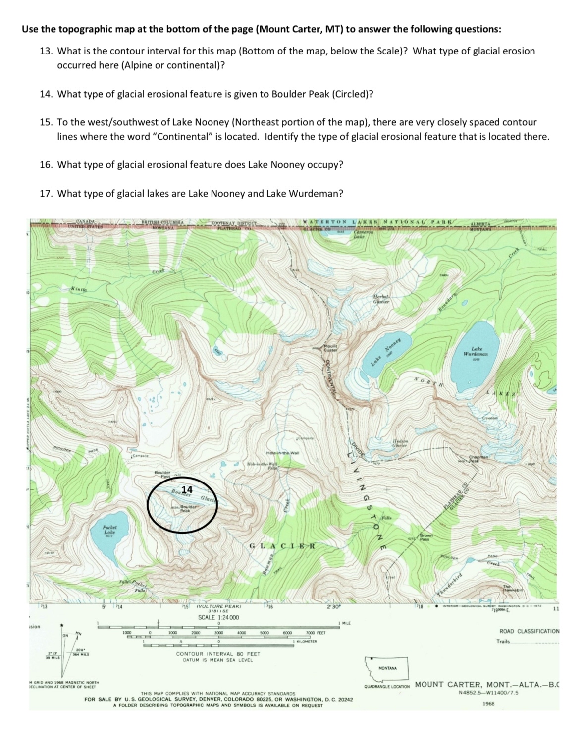 Solved Use the topographic map at the bottom of the page | Chegg.com