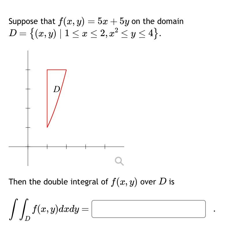 Solved Suppose that f(x,y)=5x+5y ﻿on the domain | Chegg.com