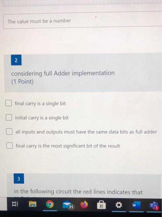 Solved The value must be a number N 2 considering full Adder | Chegg.com
