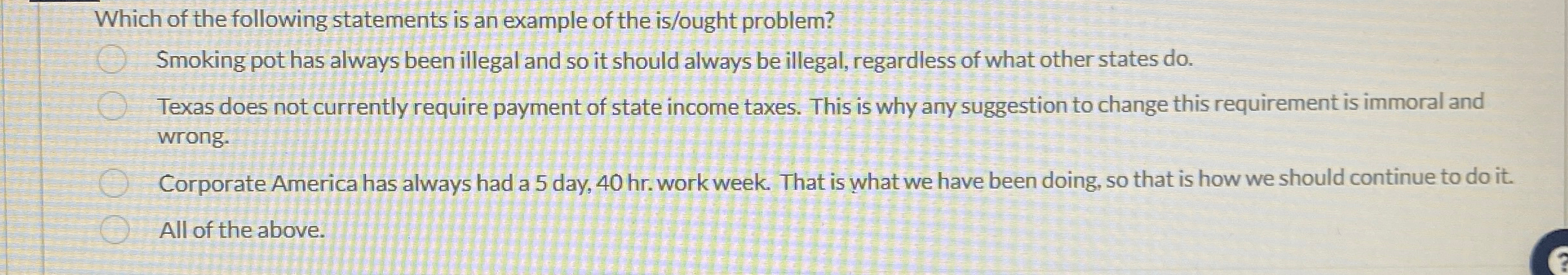 Solved Which of the following statements is an example of | Chegg.com