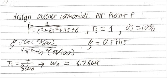 Solved Design an observer for the following system (P) | Chegg.com