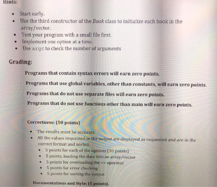 Solved Part 1: Book Class Modifications: Overload the '==' | Chegg.com