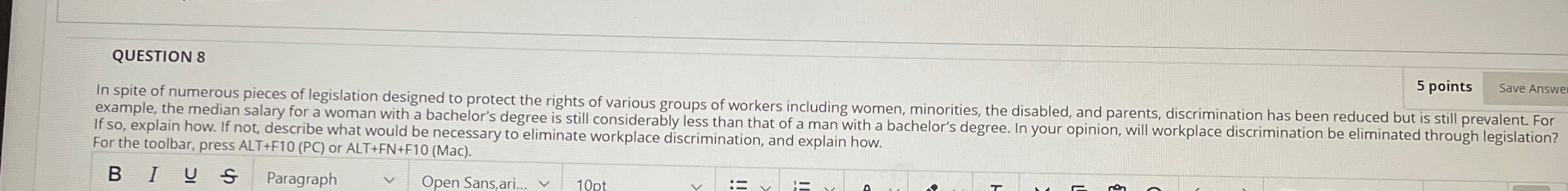 Solved QUESTION 85 ﻿pointsIn spite of numerous pieces of | Chegg.com