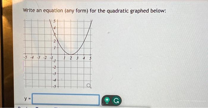 Solved Enlarged Graph [X] Write an equation (any form) for | Chegg.com