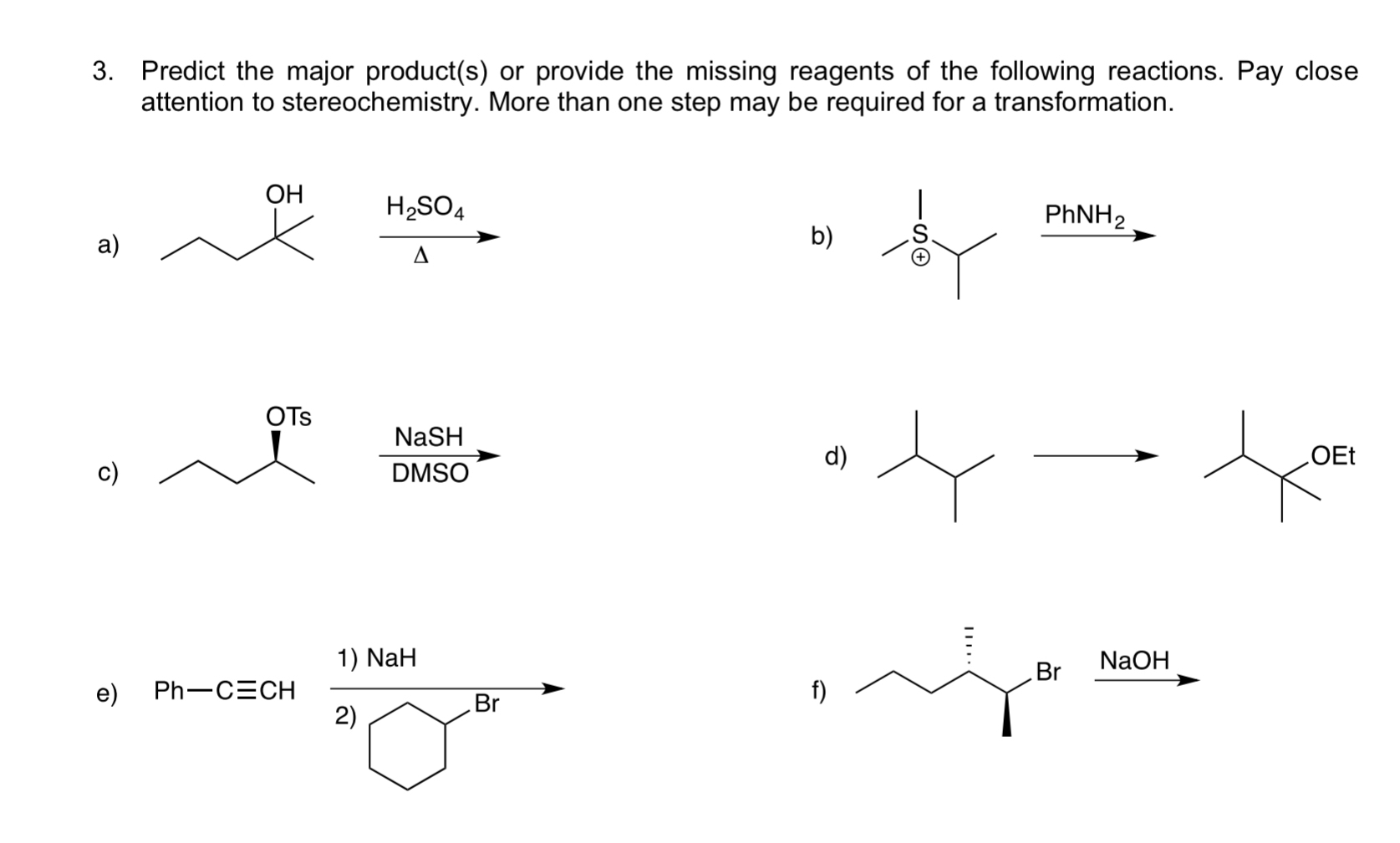 Predict the major product(s) ﻿or provide the missing | Chegg.com