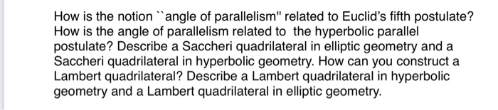 Solved How is the notion angle of parallelism" related to | Chegg.com
