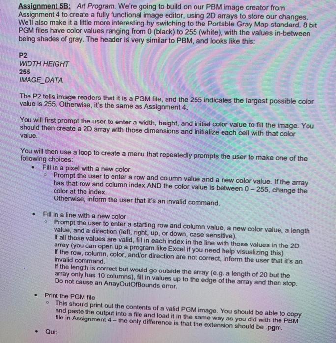 Solved Assignment 5B: Art Program. We're going to build on | Chegg.com